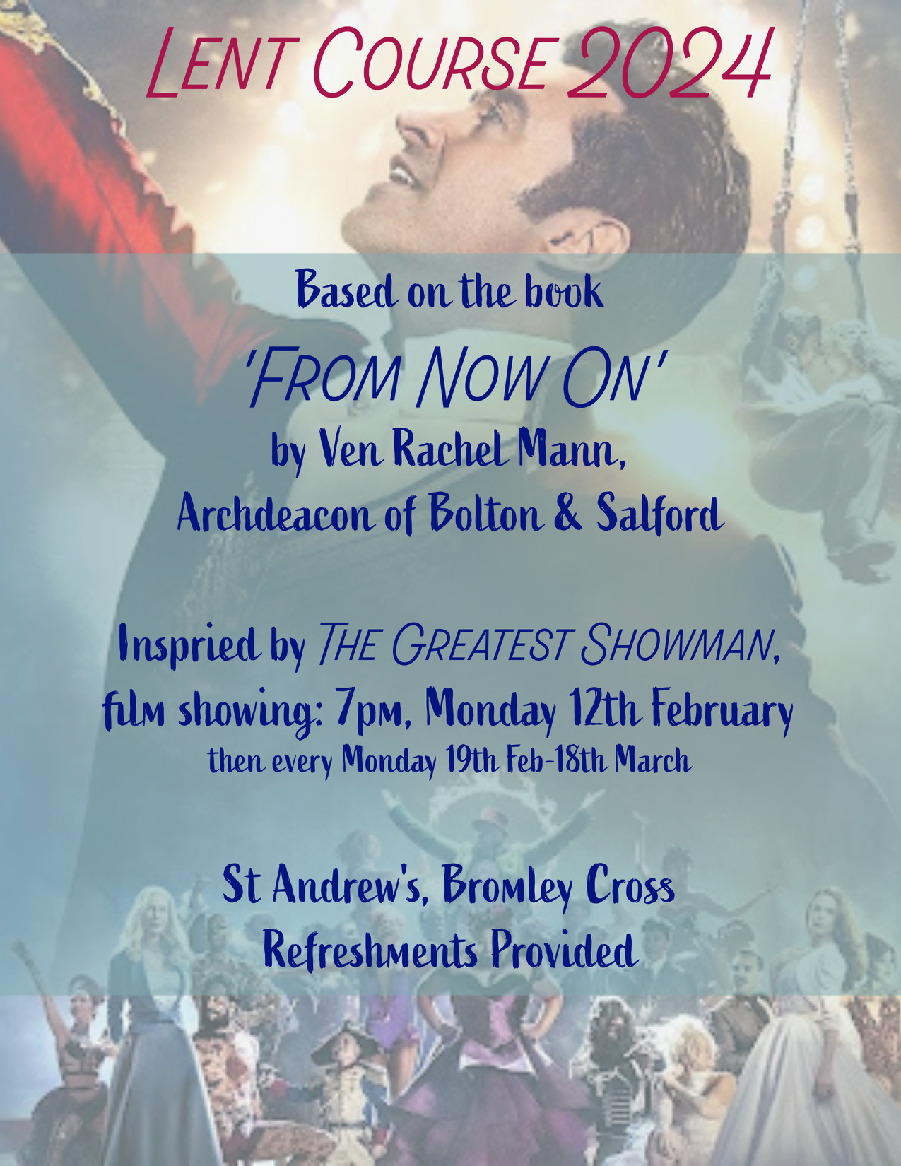 LENT COURSE commences MONDAY 12 FEBRUARY – ALL WELCOME – Walmsley Parish